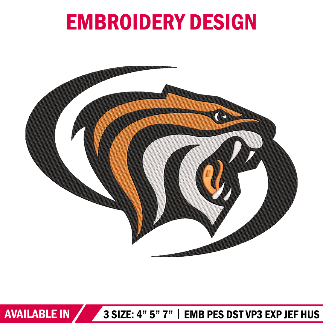 Pacific Tigers mascot embroidery design, NCAA embroidery, Sp | Inspire ...