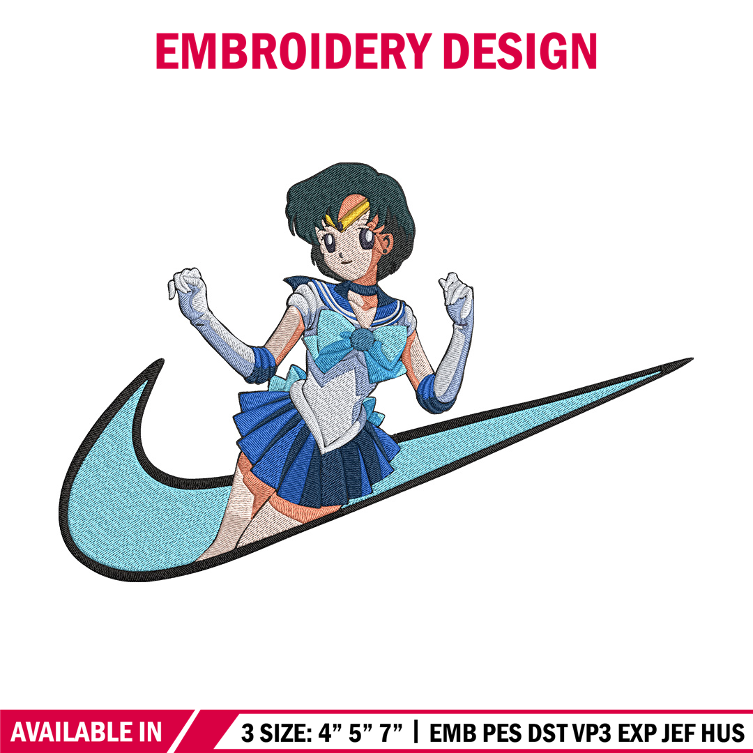 Sailor Mercury Embroidery Design, Sailor moon Embroidery, Em | Inspire ...