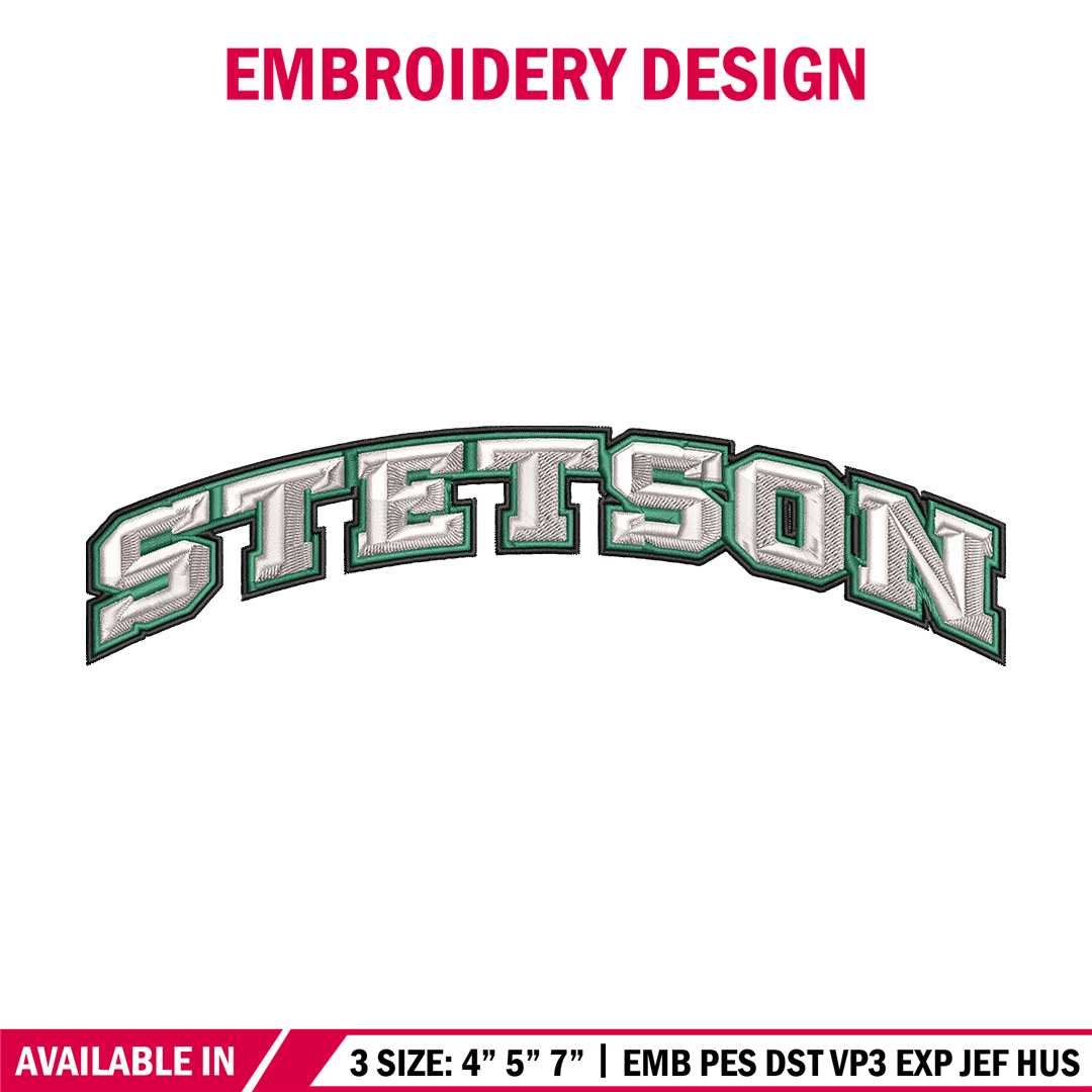 Stetson Hatters logo embroidery design, NCAA embroidery, Emb | Inspire ...
