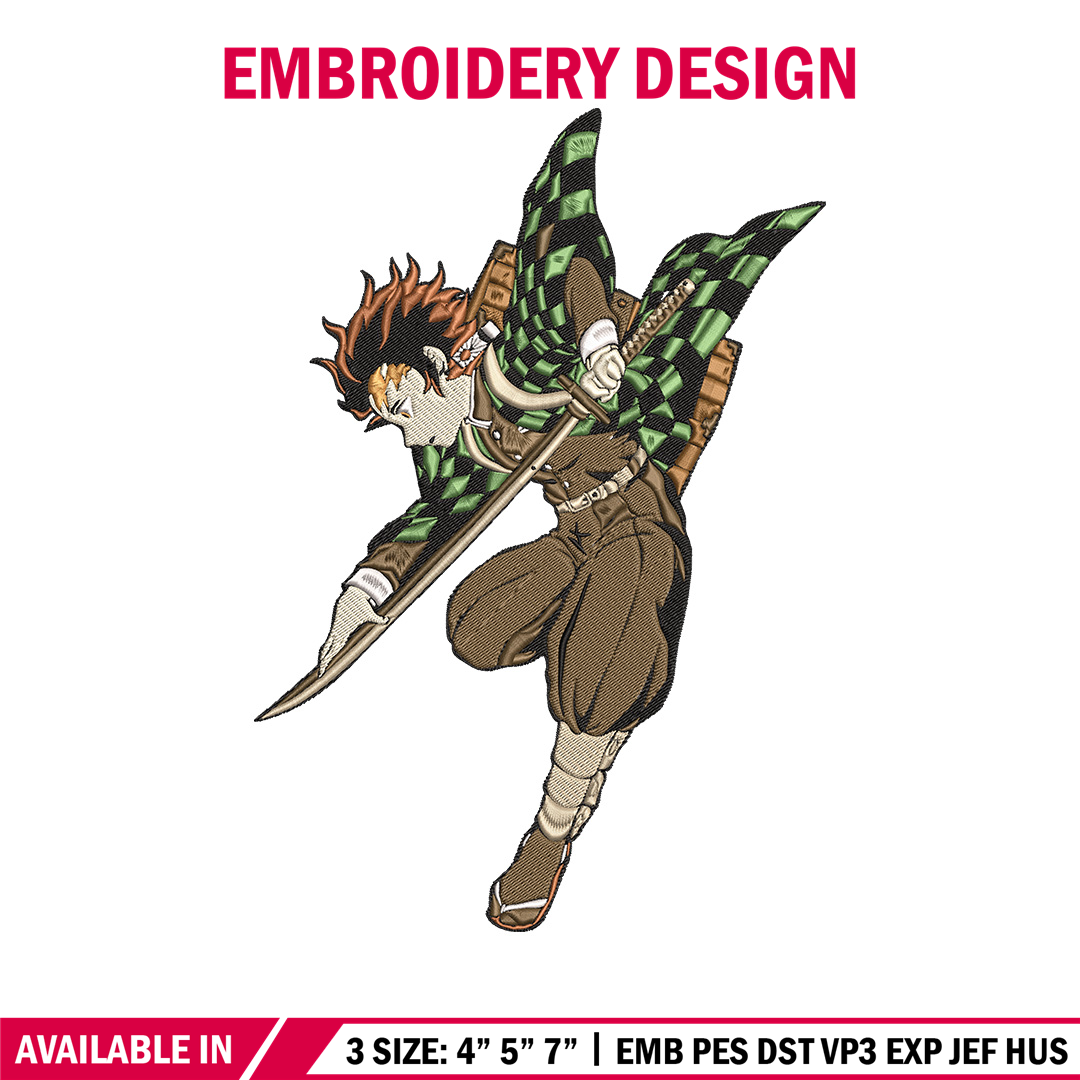 Tanjiro Embroidery Design, Demon slayer Embroidery, Embroide | Inspire ...