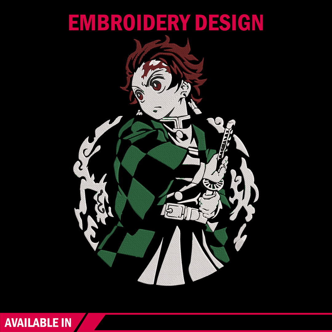 Tanjiro kamado Embroidery Design,Demon slayer Embroidery,Emb | Inspire ...