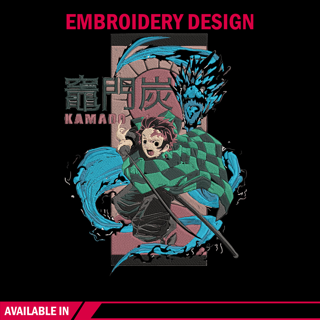 Tanjiro kamado Embroidery Design,Demon slayer Embroidery,Emb | Inspire ...