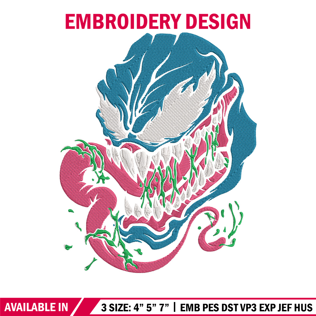Venom face Embroidery Design, Venom Embroidery, Embroidery F | Inspire ...
