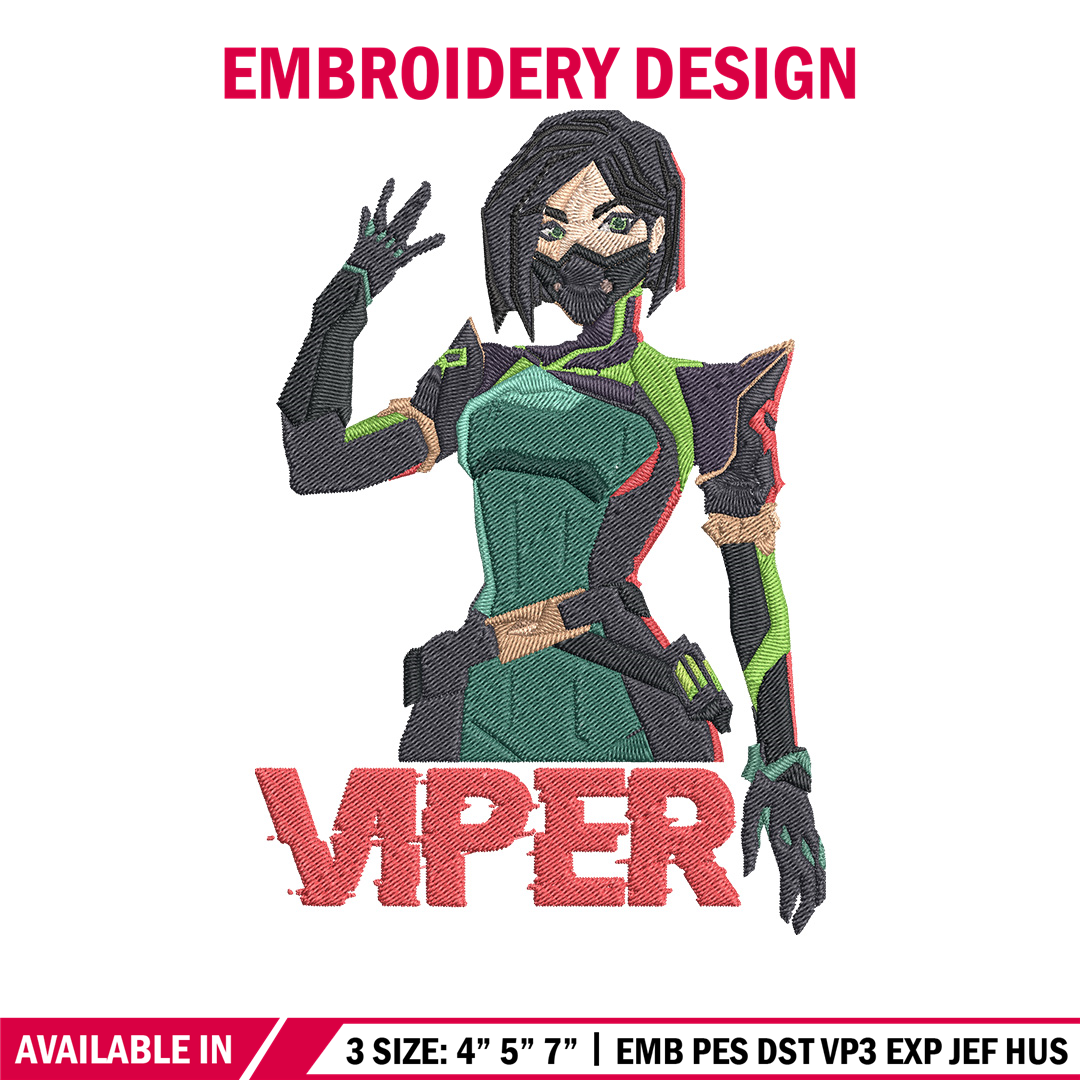 Viper poster Embroidery Design, Valorant Embroidery,Embroide | Inspire ...