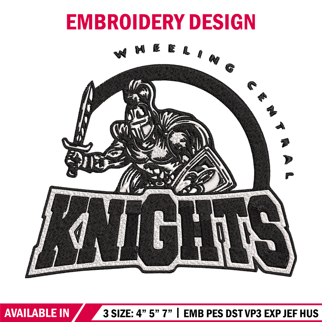 Wheeling Central Knights embroidery design, NCAA embroidery, | Inspire ...