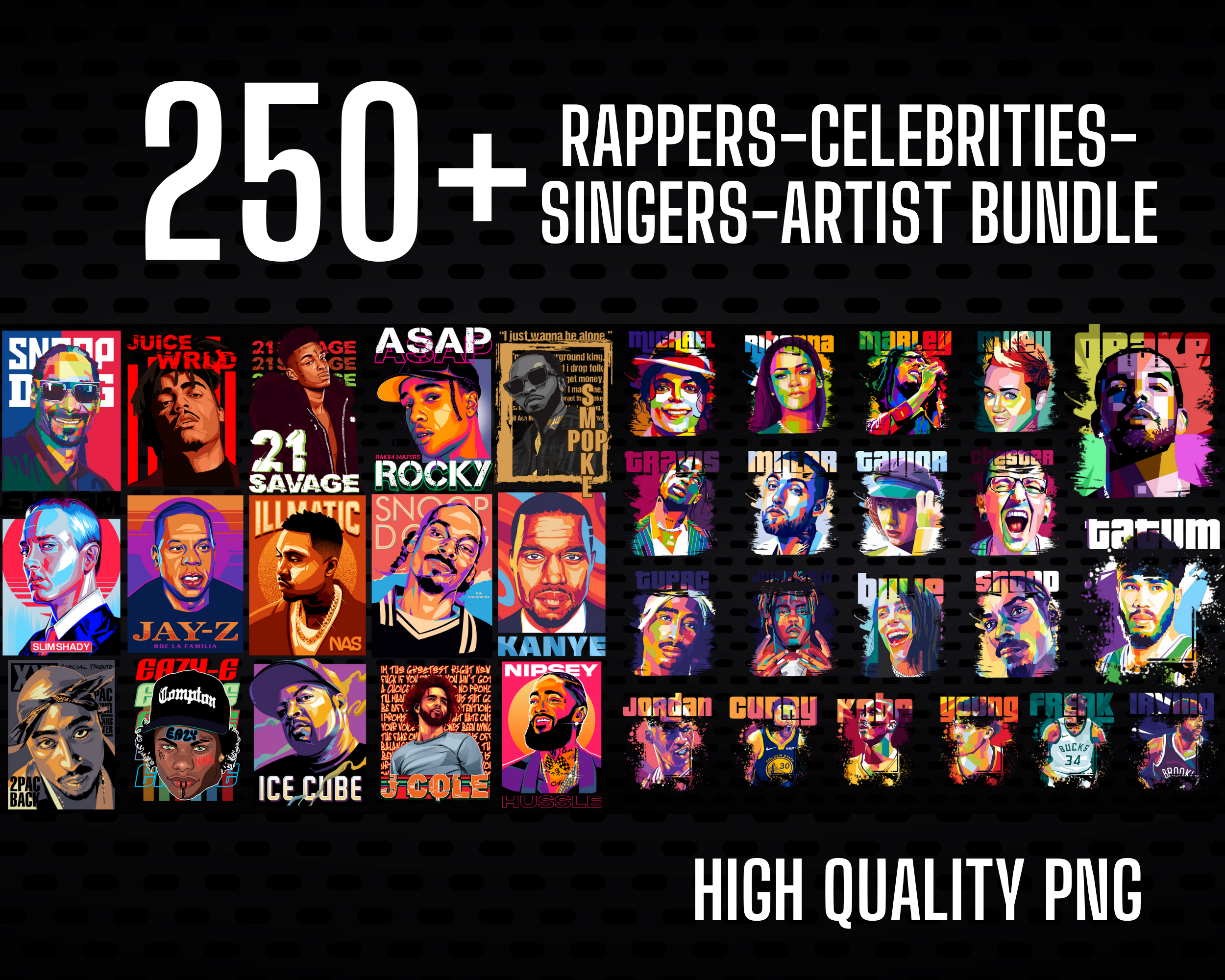 Rapper T-shirt design bundle, Hip Hop design, Celebrity shir | Inspire ...