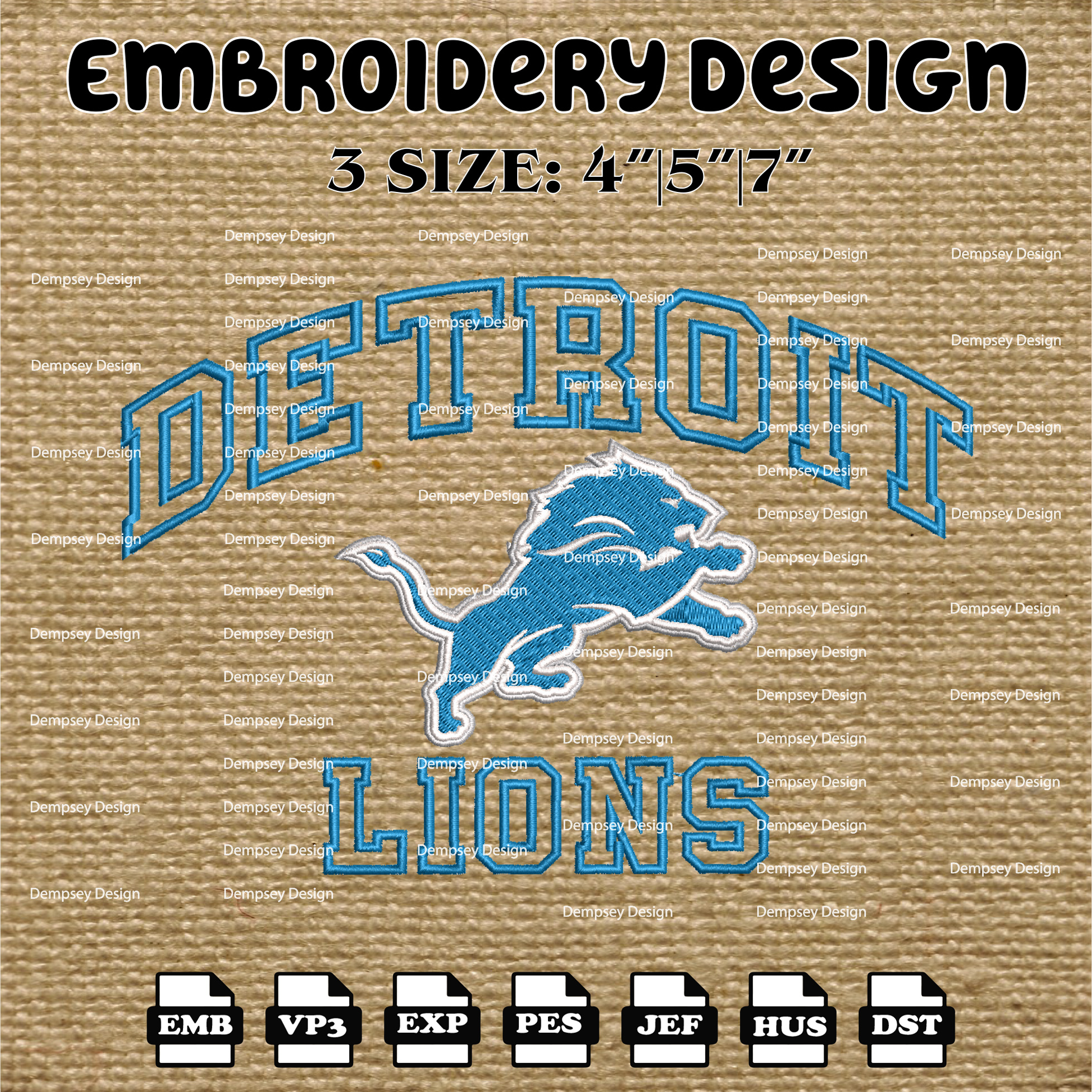 Detroit Lions Embroidery Files, NFL Logo Embroidery Designs, | Inspire ...