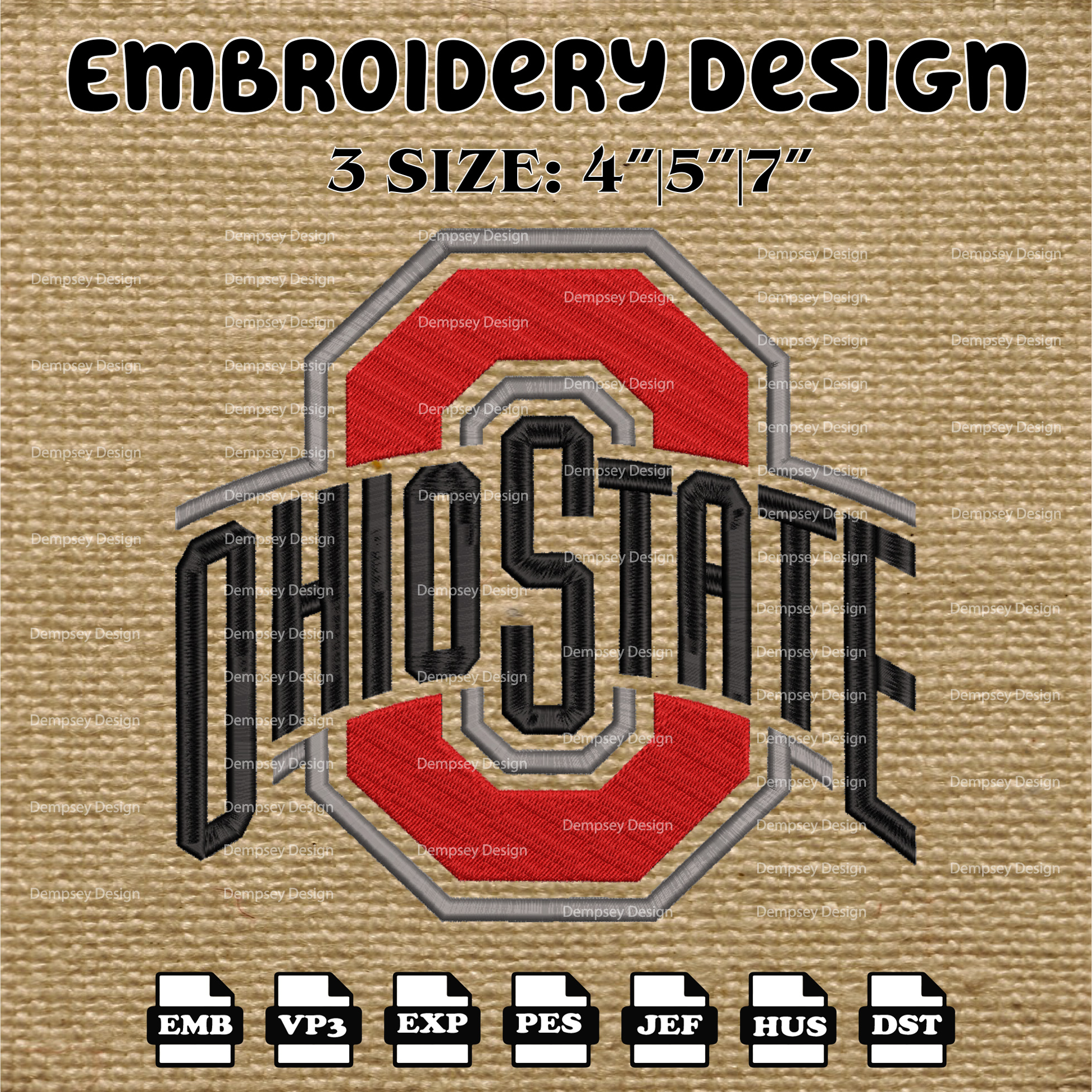 NCAA Ohio State Buckeyes Logo Embroidery Designs, Embroidery | Inspire ...