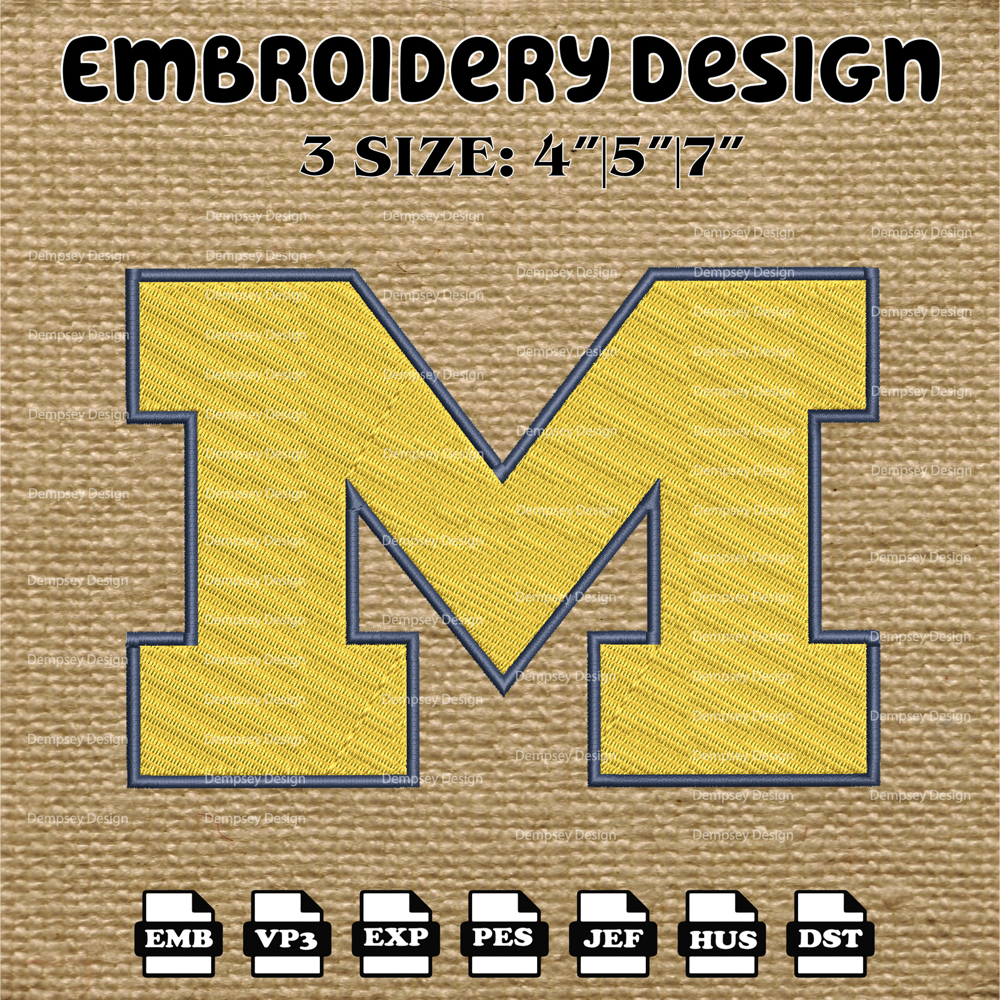 NCAA Michigan Wolverines Logo Embroidery Designs, Embroidery | Inspire ...