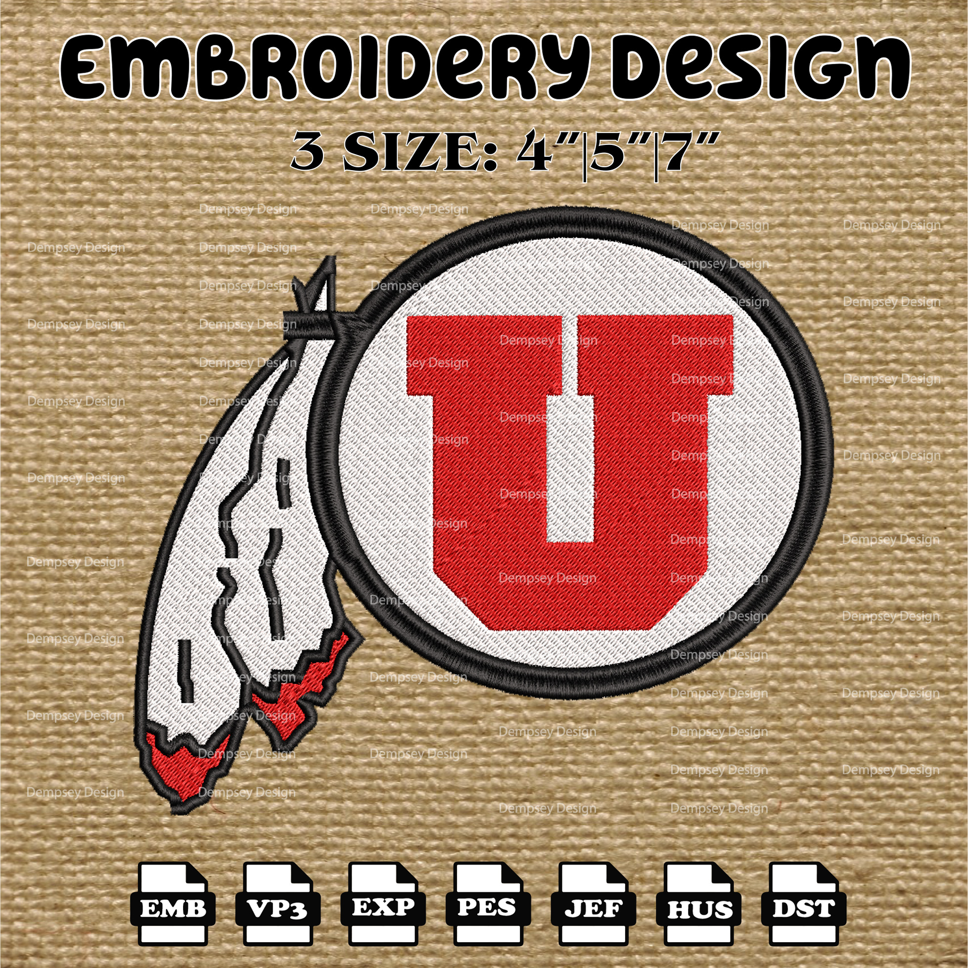 NCAA Utah Utes Logo Embroidery Designs, Embroidery Files, NC | Inspire ...