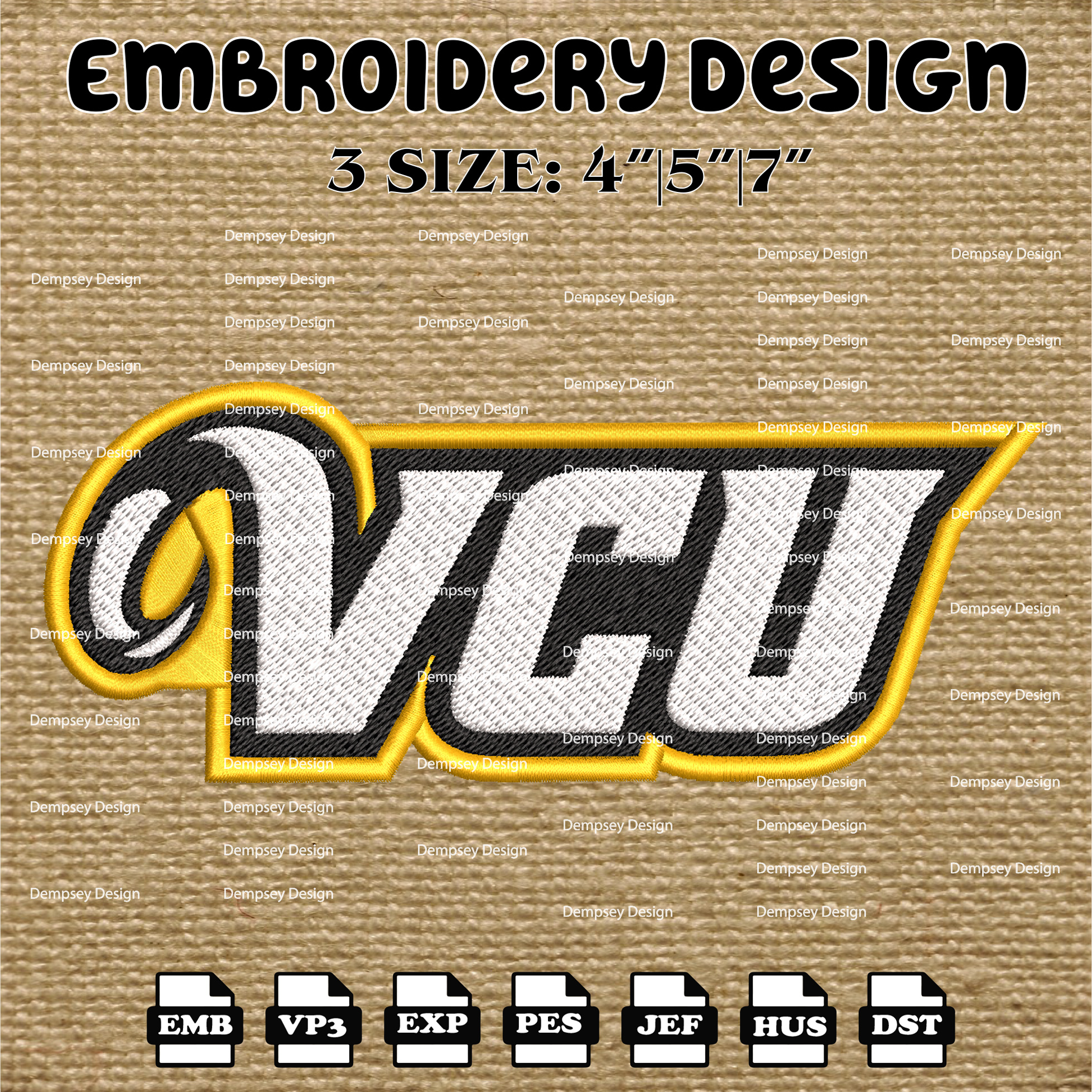 NCAA VCU Rams Logo Embroidery Designs, NCAA Machine Embroide - Inspire ...