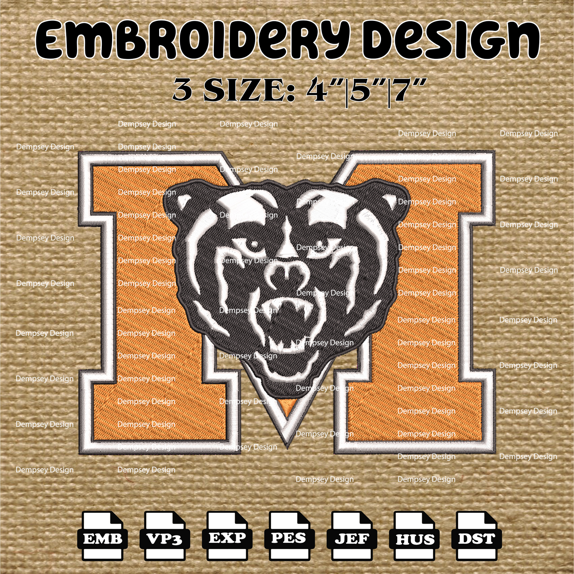 NCAA Mercer Bears Logo Embroidery Designs, NCAA Machine Embr | Inspire ...