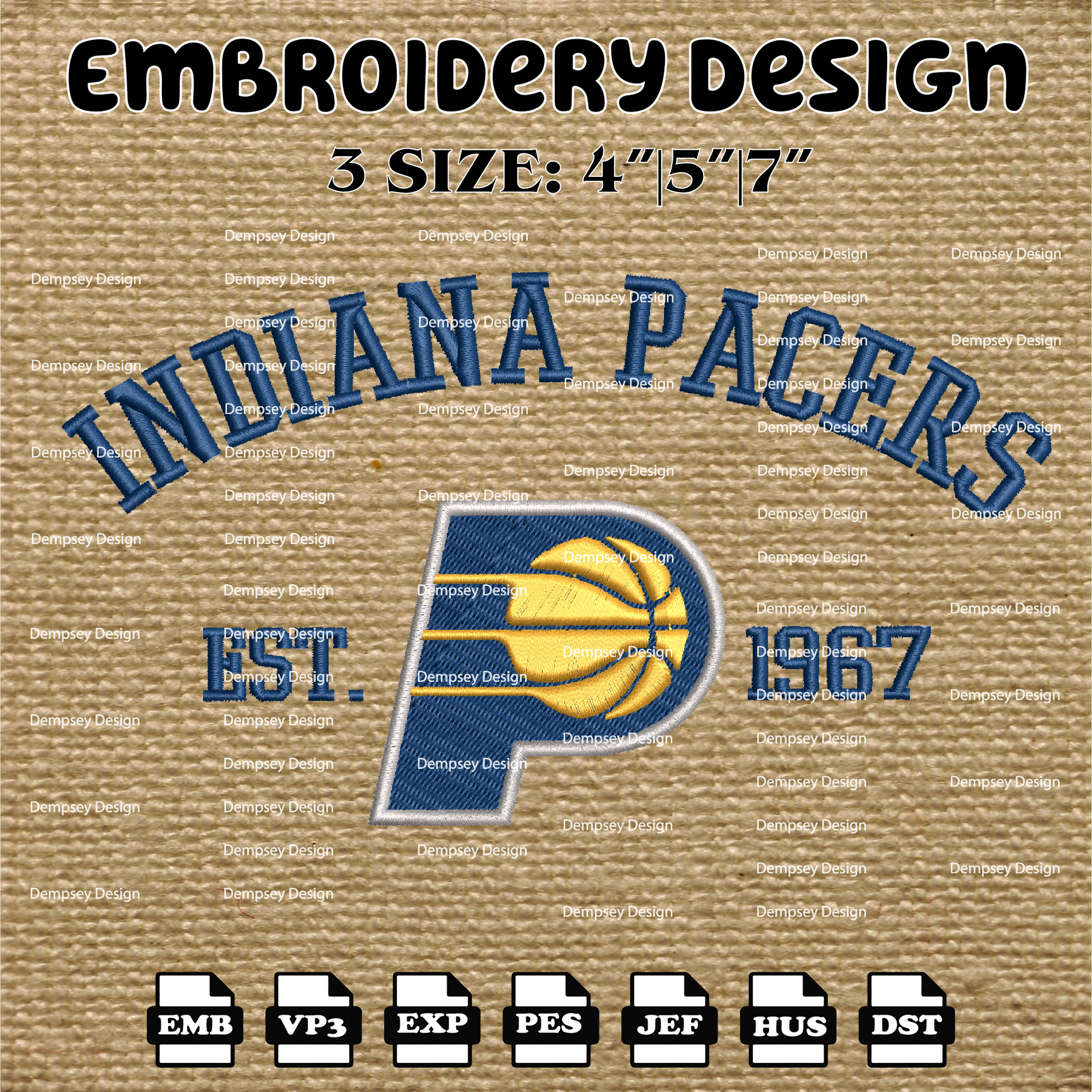 Indiana Pacers Embroidery Designs, NBA Indiana Pacers Logo E | Inspire ...