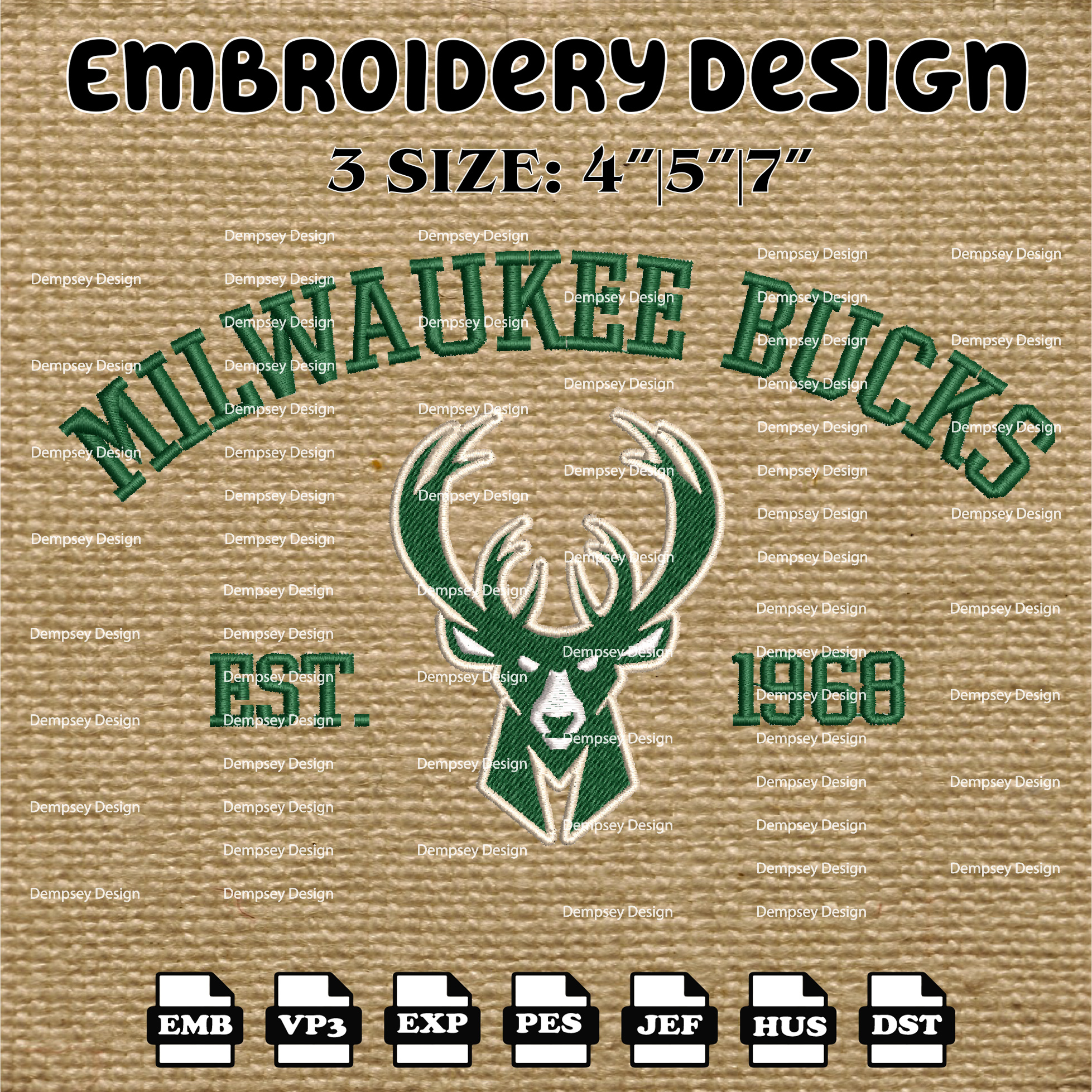 Milwaukee Bucks Embroidery Designs, NBA Milwaukee Bucks Logo | Inspire ...