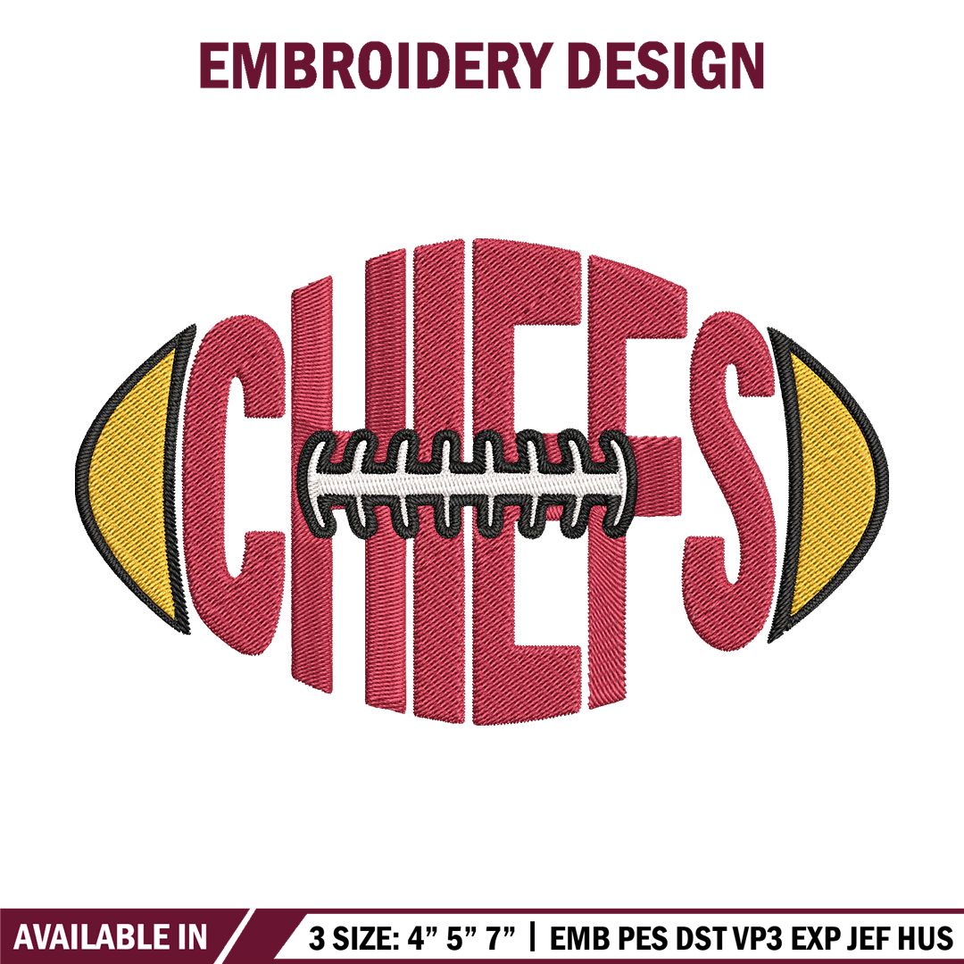 Ball Kansas City Chiefs embroidery design, Kansas City Chief | Inspire ...