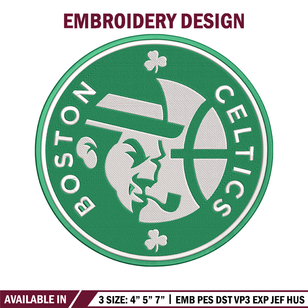 Boston Celtics logo embroidery design, NBA embroidery, Sport | Inspire ...