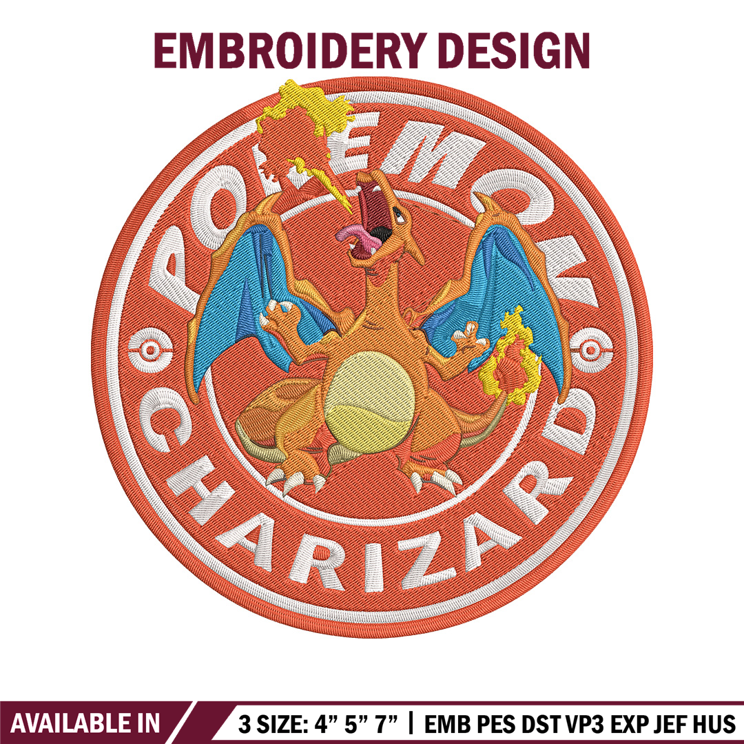 Charizard Embroidery Design, Pokemon Embroidery, Embroidery - Inspire ...