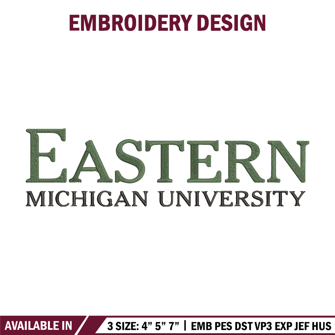 Eastern Michigan logo embroidery design, NCAA embroidery, Em | Inspire ...