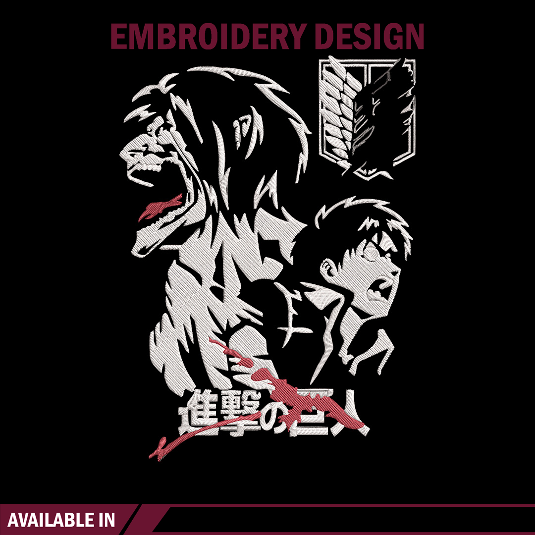 Eren poster Embroidery Design, Aot Embroidery, Embroidery Fi | Inspire ...