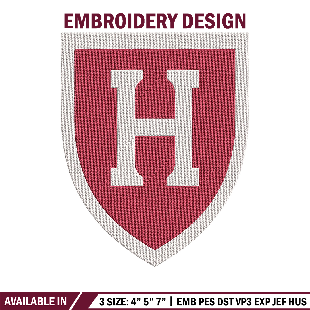 Harvard Crimson logo embroidery design, NCAA embroidery, Spo | Inspire ...