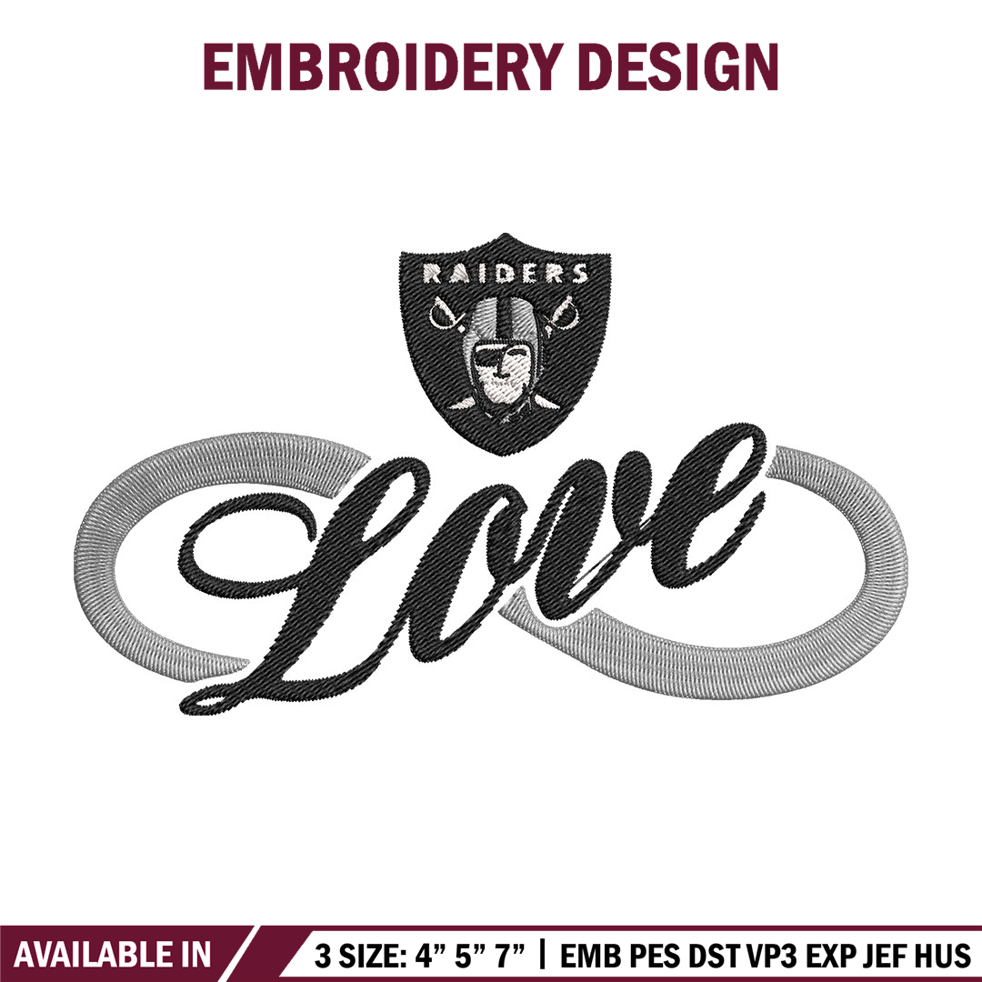 Las Vegas Raiders Love embroidery design, Las Vegas Raiders | Inspire ...