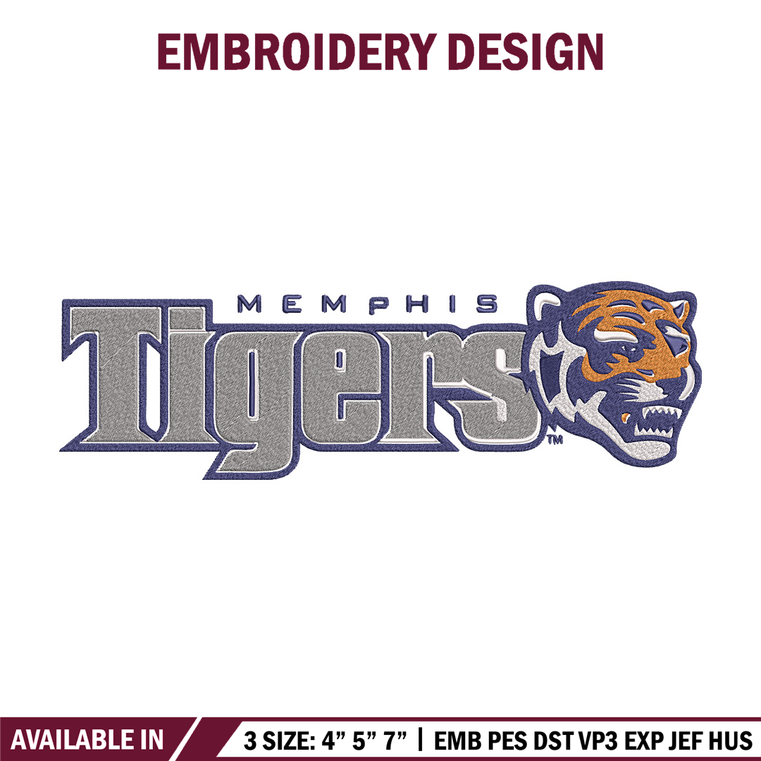 Memphis Tigers logo embroidery design, NCAA embroidery, Spor | Inspire ...