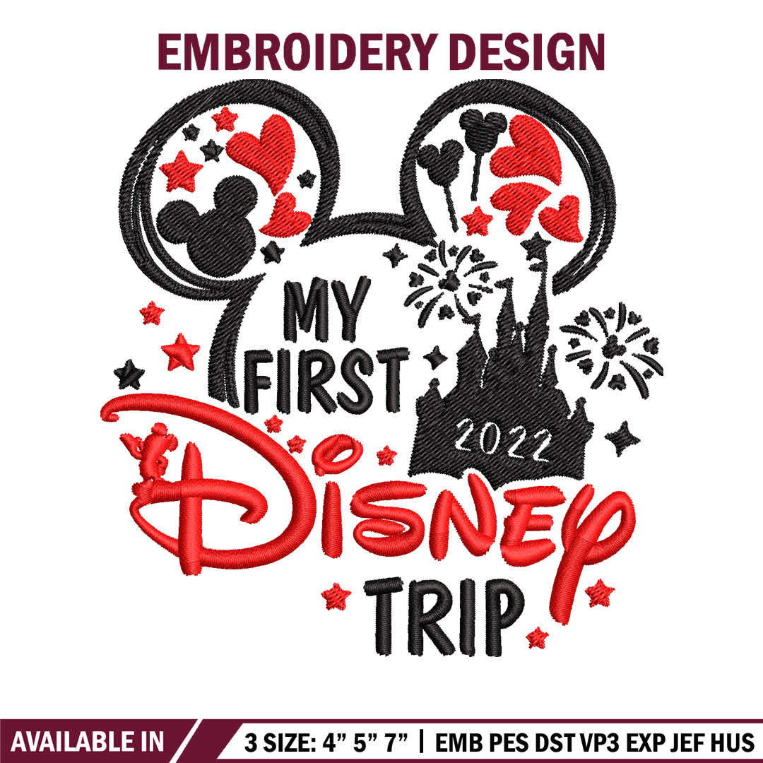 My First Disney Trip Embroidery design, Disney Embroidery, D | Inspire ...