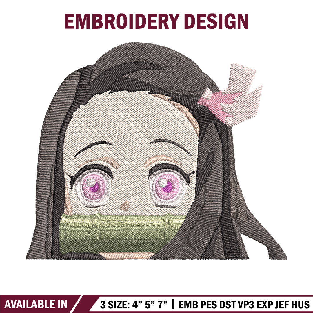 Nezuko Peeker Embroidery Design, Demon slayer Embroidery, Em - Inspire ...