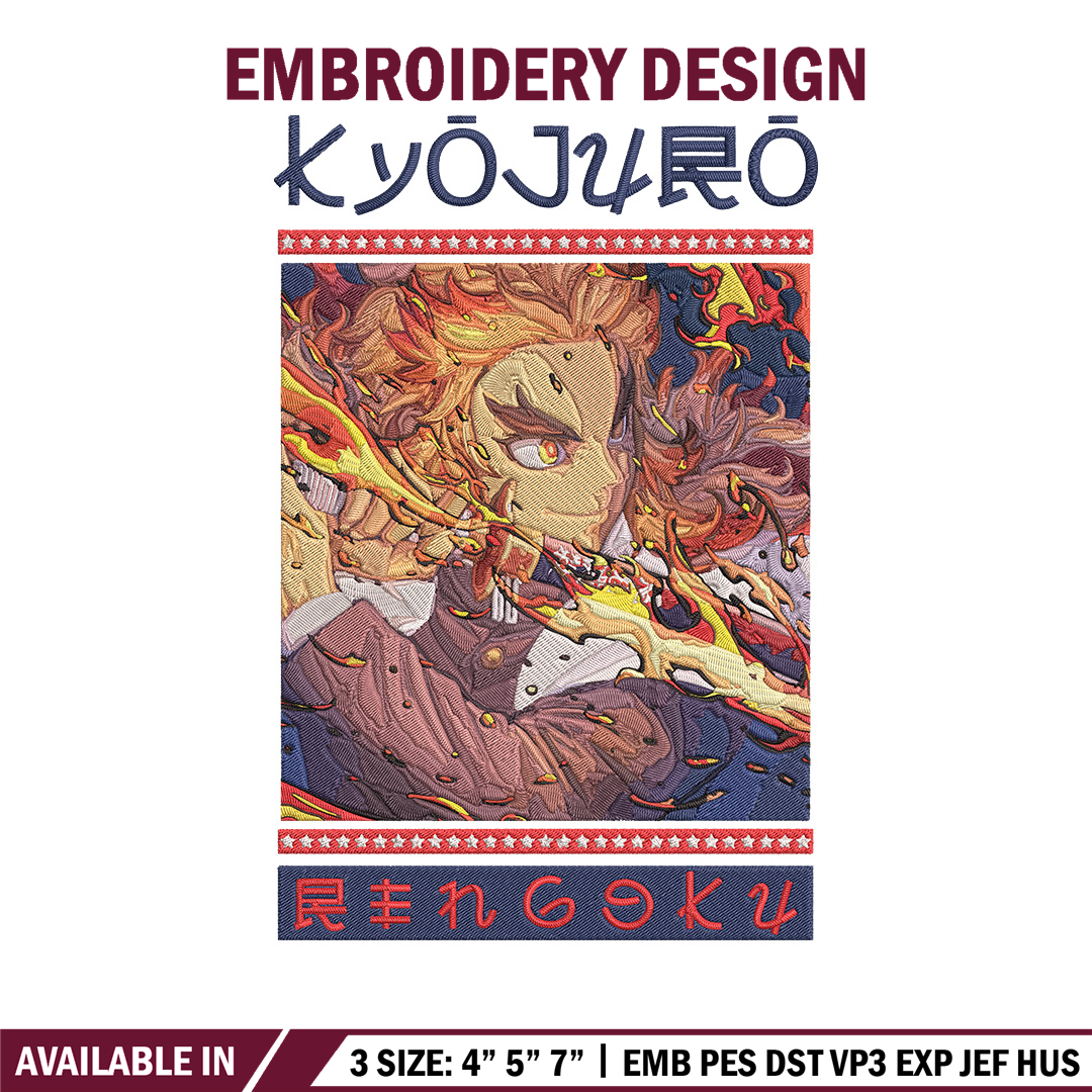 Rengoku Embroidery Design, Demon slayer Embroidery, Embroide | Inspire ...