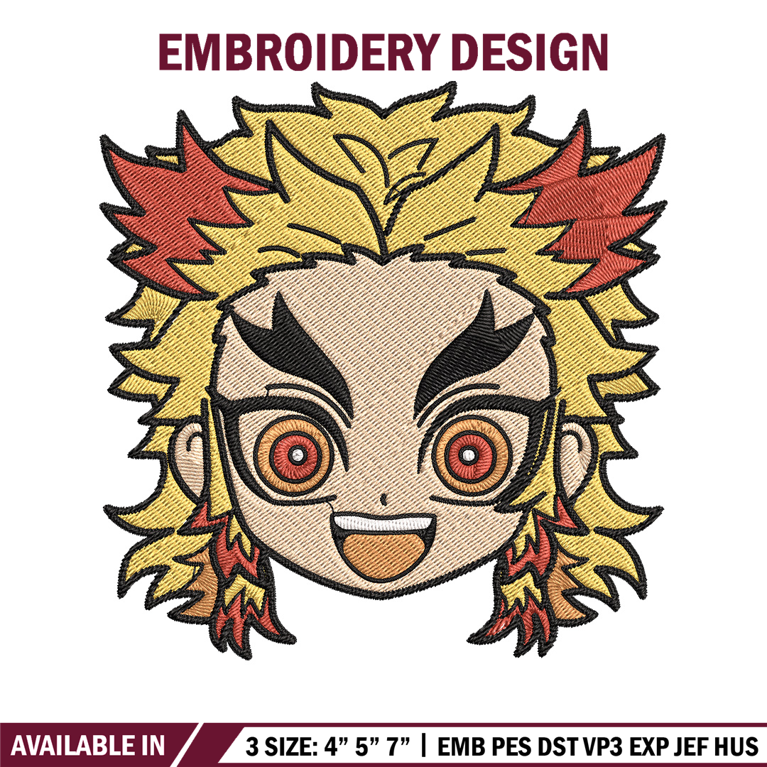 Rengoku sticker Embroidery Design, Demon slayer Embroidery, | Inspire ...