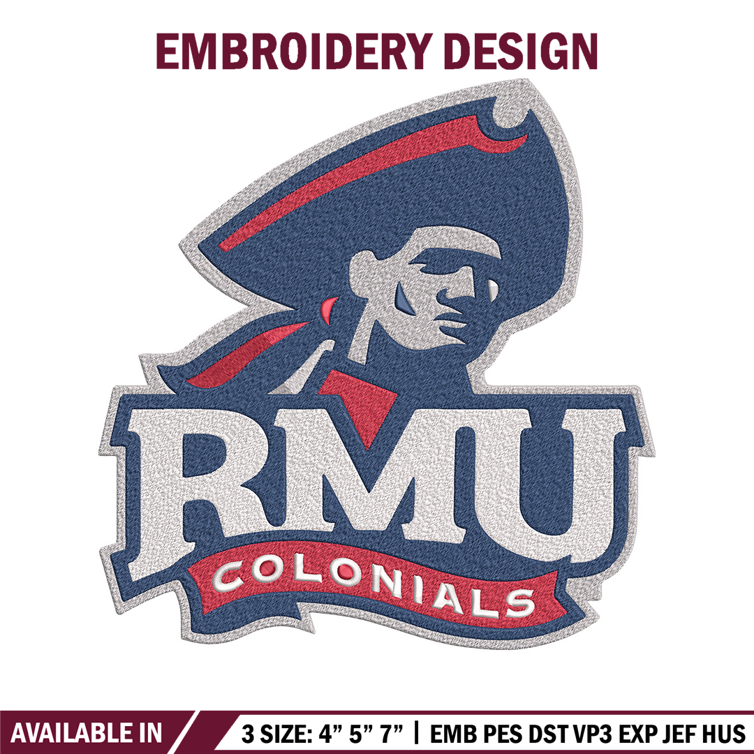 Robert Morris University logo embroidery design,NCAA embroid | Inspire ...