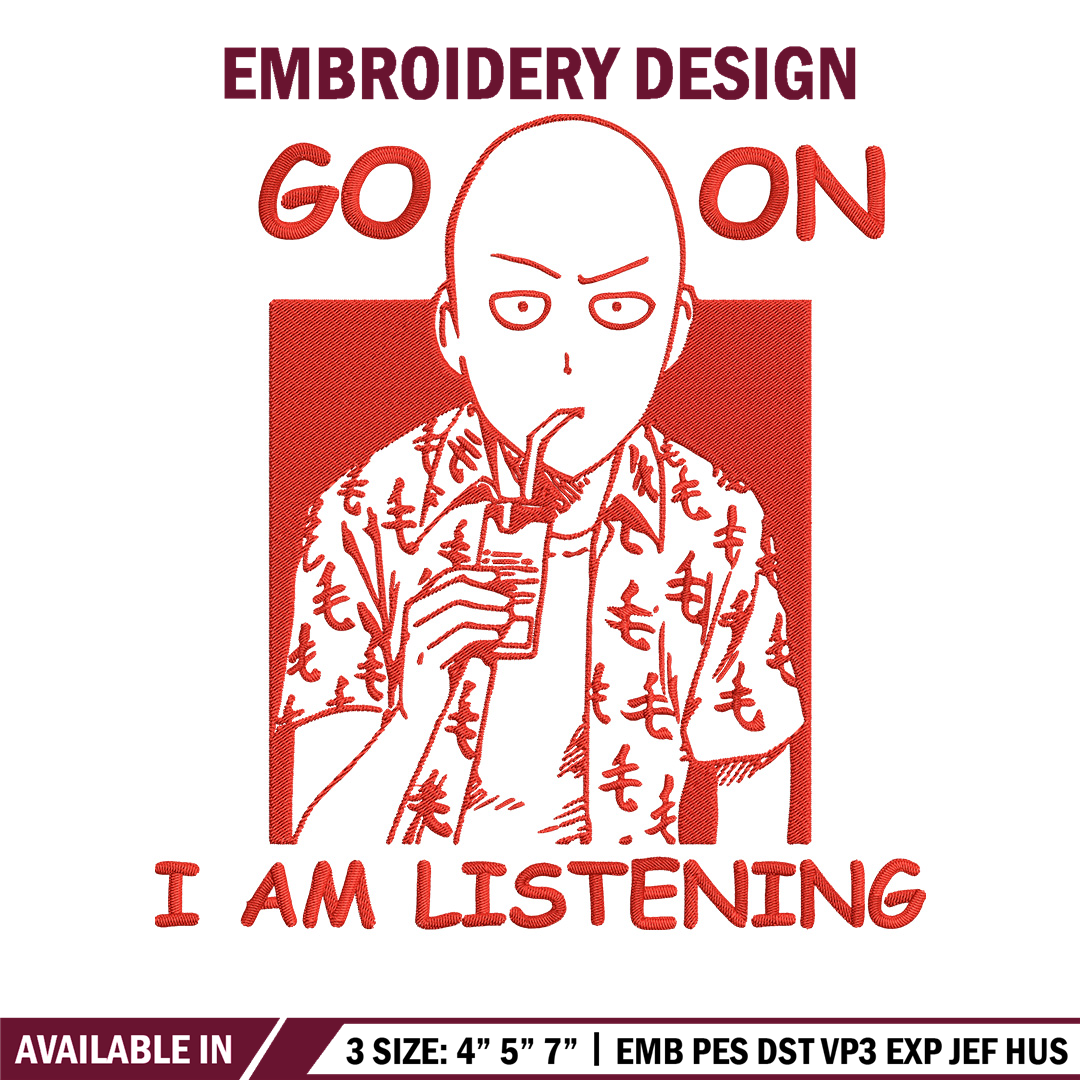 Saitama box Embroidery Design, One punch man Embroidery, Emb | Inspire ...