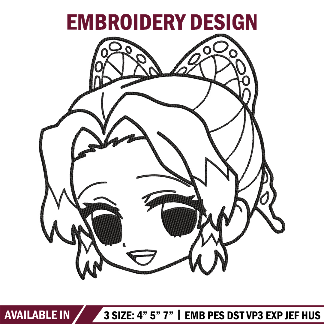 Shinobu chibi Embroidery Design,Demon slayer Embroidery,Embr | Inspire ...