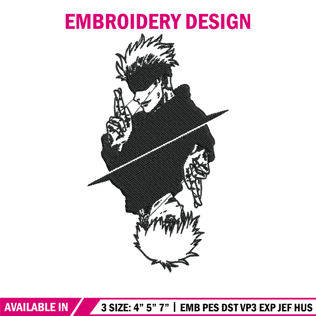 Gojo poster Embroidery Design, Jujutsu Embroidery, Embroider | Inspire ...