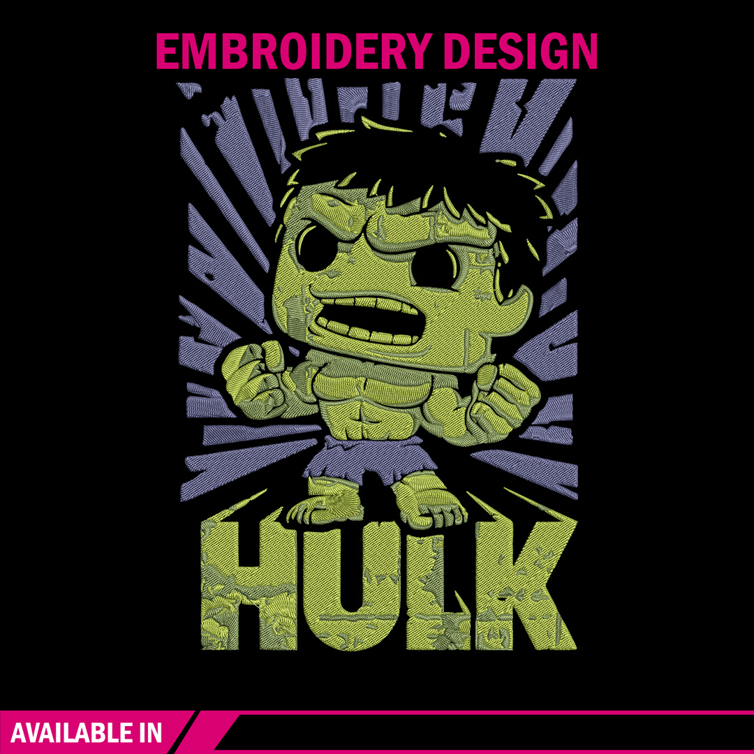 Hulk chibi Embroidery Design, Marvel Embroidery, Embroidery | Inspire ...