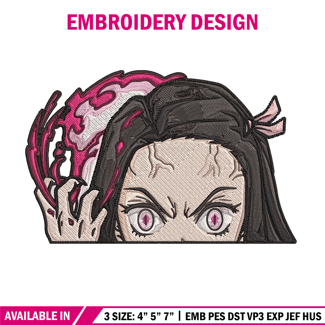 Nezuko demon Peeker Embroidery Design, Demon slayer Embroide - Inspire ...