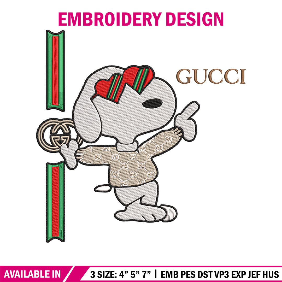 Snoopy x gucci Embroidery Design, Peanuts Embroidery, Embroi | Inspire ...