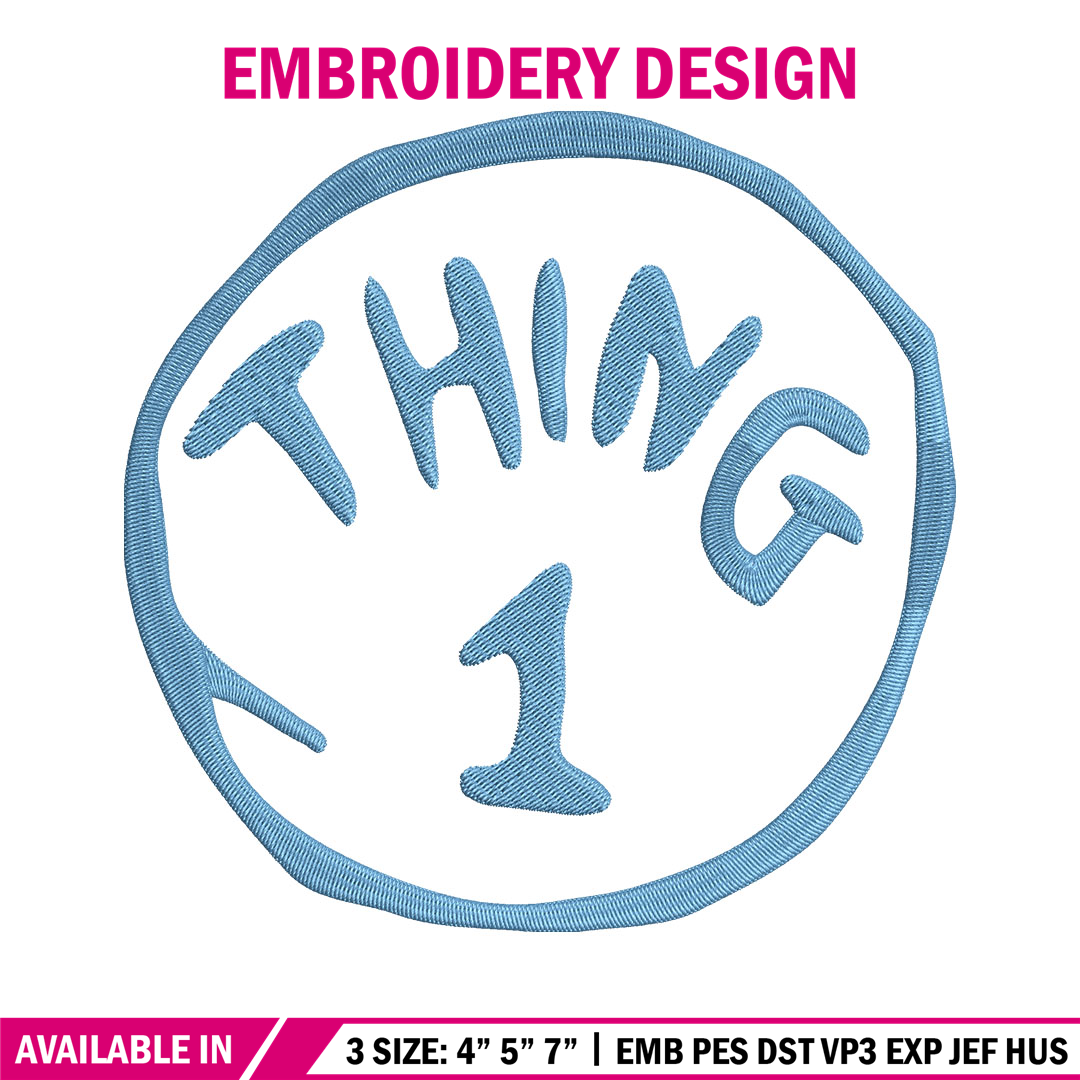 Thing One Embroidery Design, Embroidery File, logo Embroider | Inspire ...