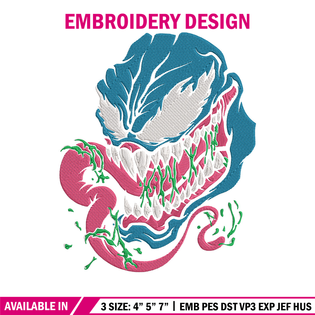 Venom face Embroidery Design, Venom Embroidery, Embroidery F - Inspire ...