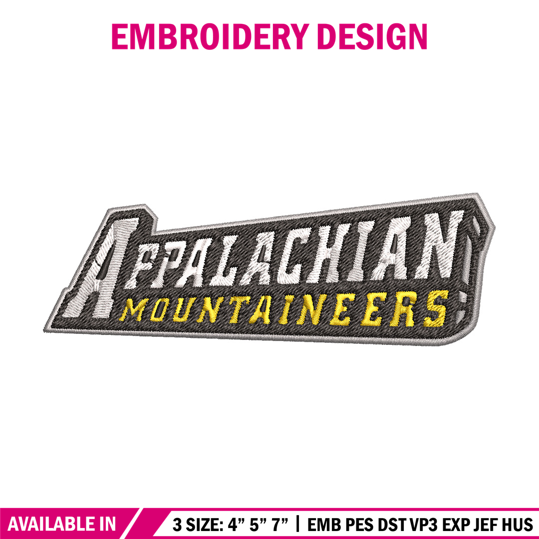 Appalachian State logo embroidery design, NCAA embroidery, E | Inspire ...