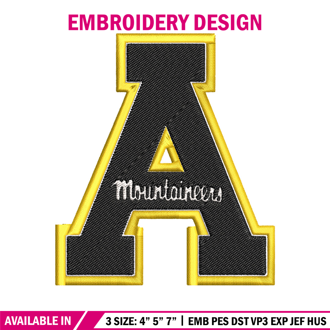 Appalachian State logo embroidery design, NCAA embroidery,Sp | Inspire ...