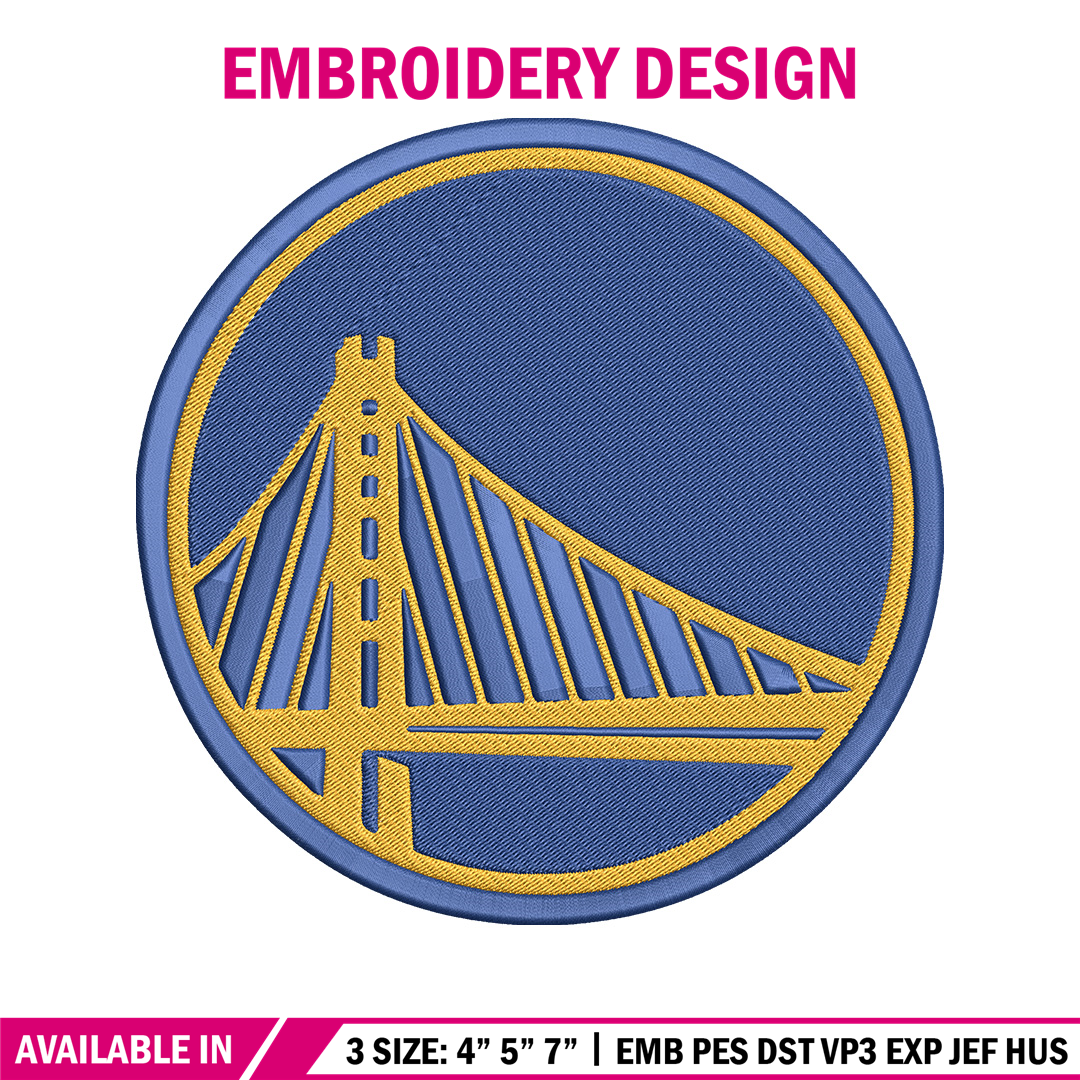 Golden State Warriors logo embroidery design, NBA embroidery | Inspire ...