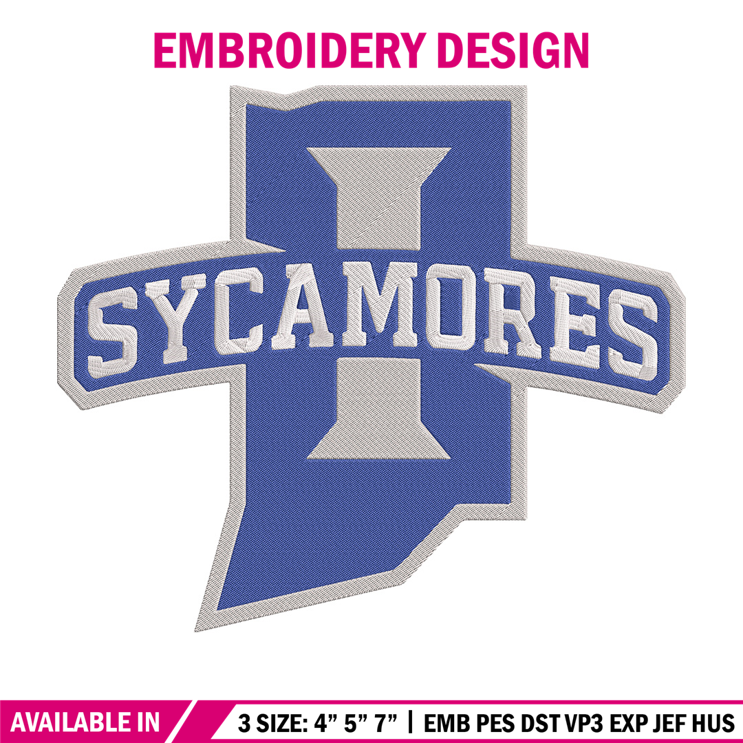 Indiana State Logo embroidery design, NCAA embroidery, Sport | Inspire ...