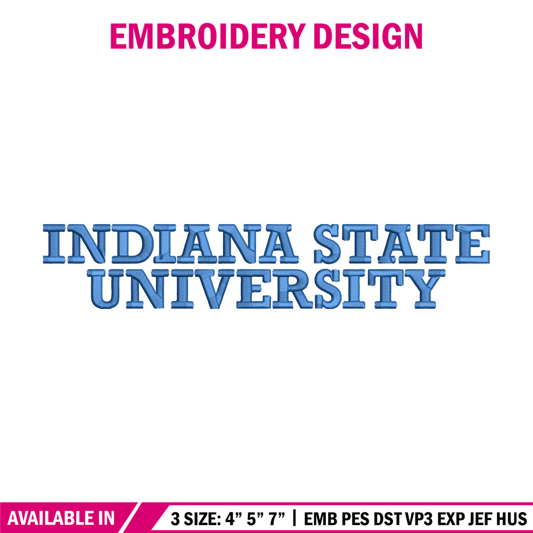 Indiana State logo embroidery design,NCAA embroidery,Sport e | Inspire ...
