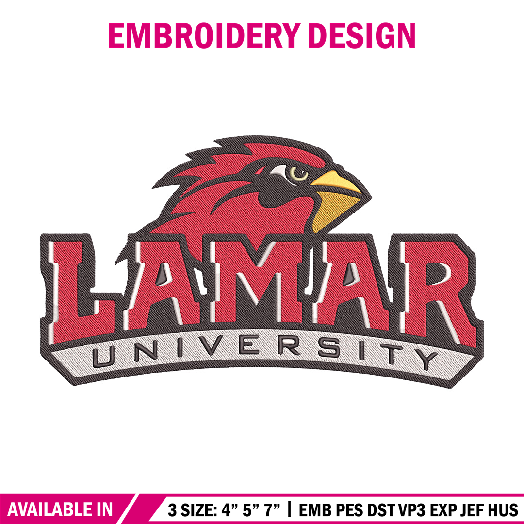 Lamar University logo embroidery design, Sport embroidery, l | Inspire ...