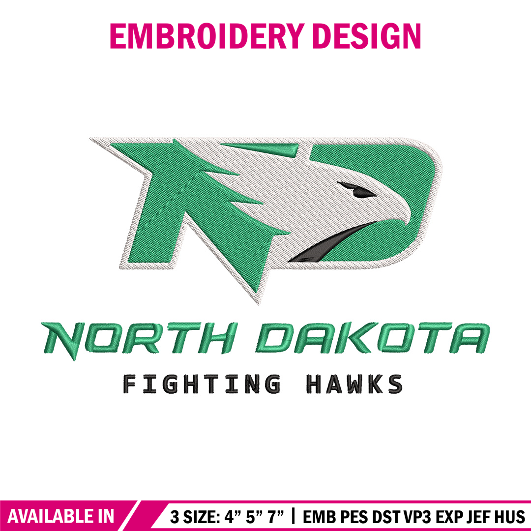 North Dakota logo embroidery design, NCAA embroidery, Sport | Inspire ...