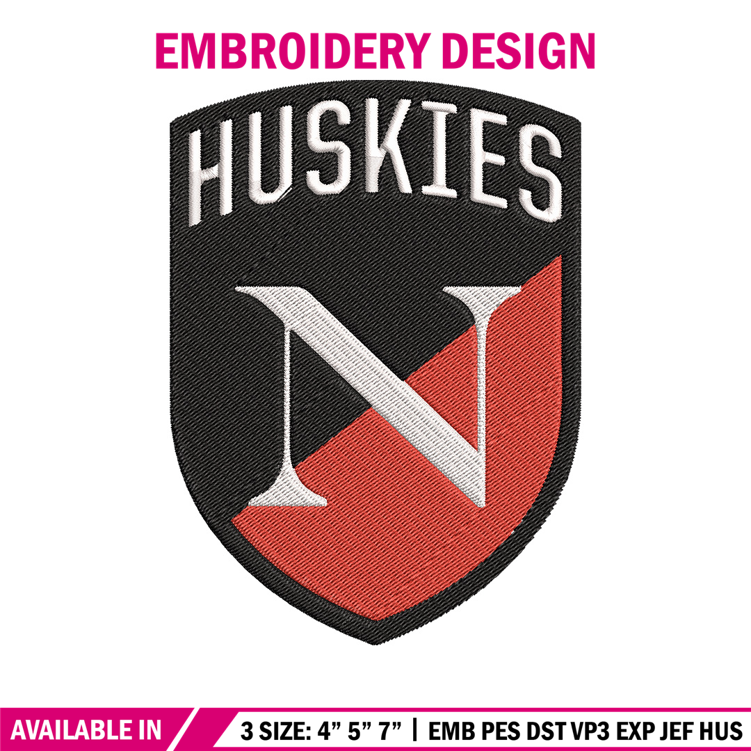 Northeastern Huskies logo embroidery design, NCAA embroidery | Inspire ...