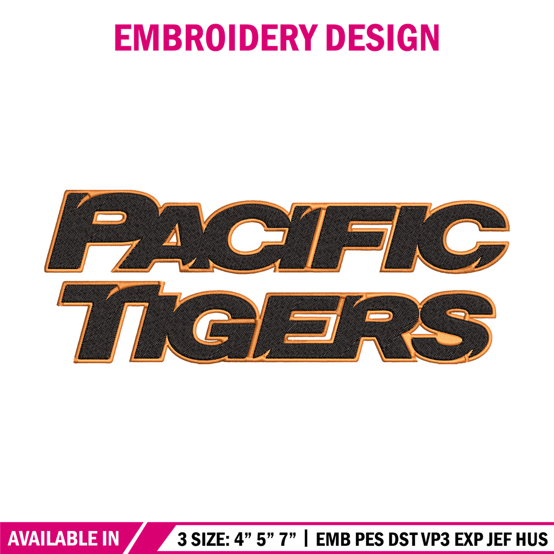 Pacific Tigers logo embroidery design, NCAA embroidery, Embr | Inspire ...