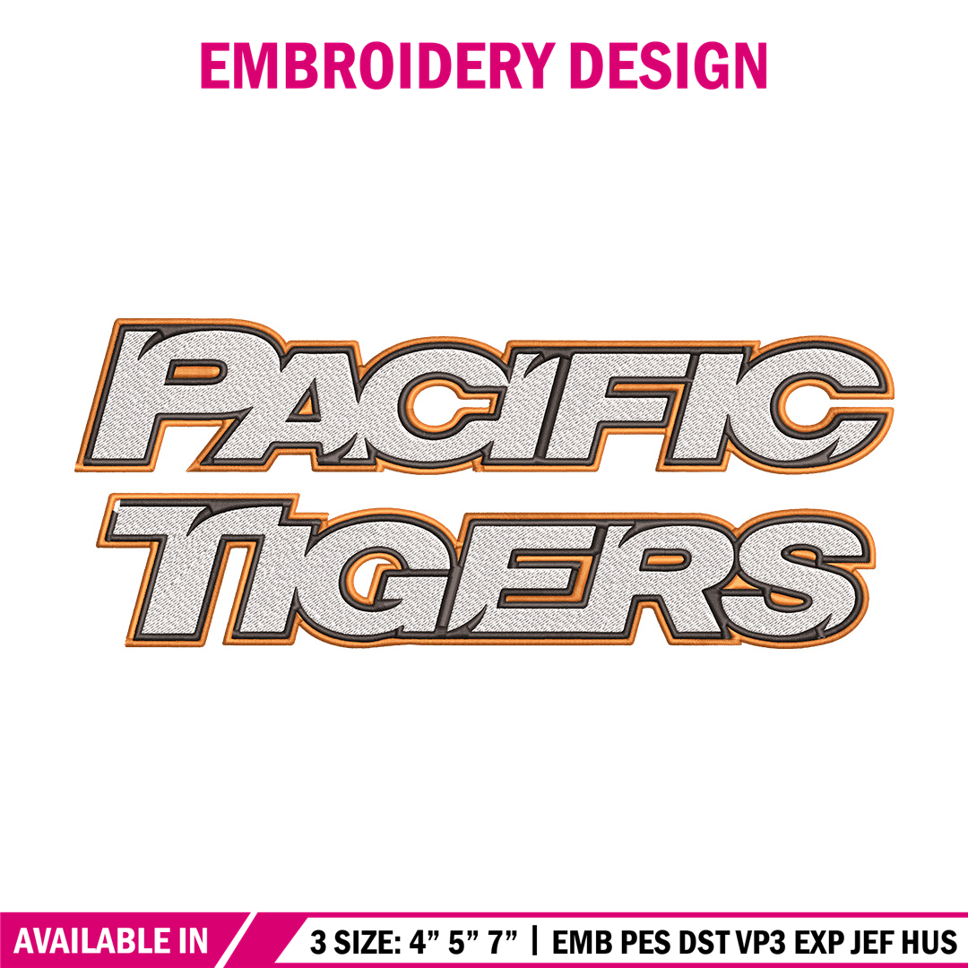 Pacific Tigers logo embroidery design, Sport embroidery, log | Inspire ...