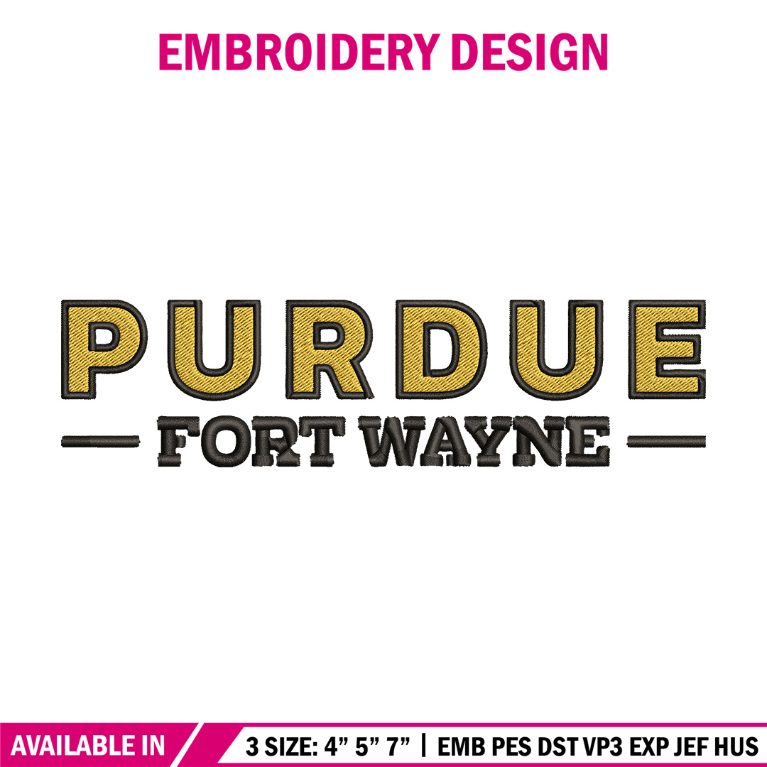 Purdue Fort Wayne logo embroidery design, NCAA embroidery, S | Inspire ...
